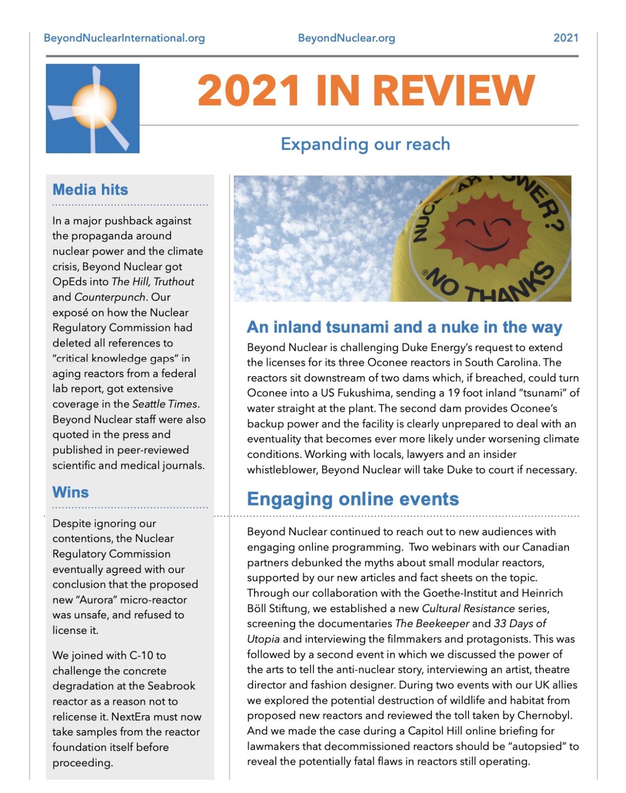 Beyond Nuclear 2021 Annual Report - Beyond Nuclear